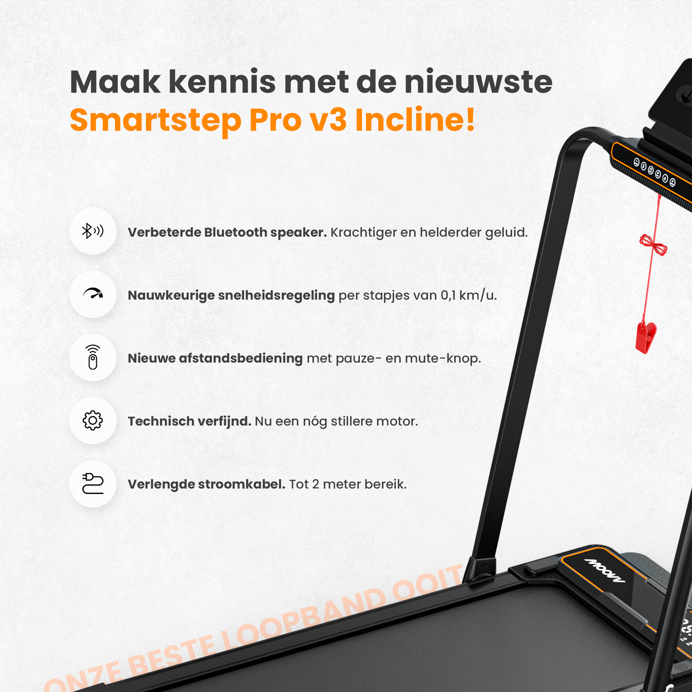 Moovv SmartStep Pro v3 Incline - Loopband met Helling Inklapbaar 1-12km/u | Moovv